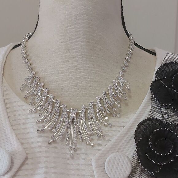 Jewelry | Christinas Collection Dramatic Icy Rhinestone Bridal Necklace ...